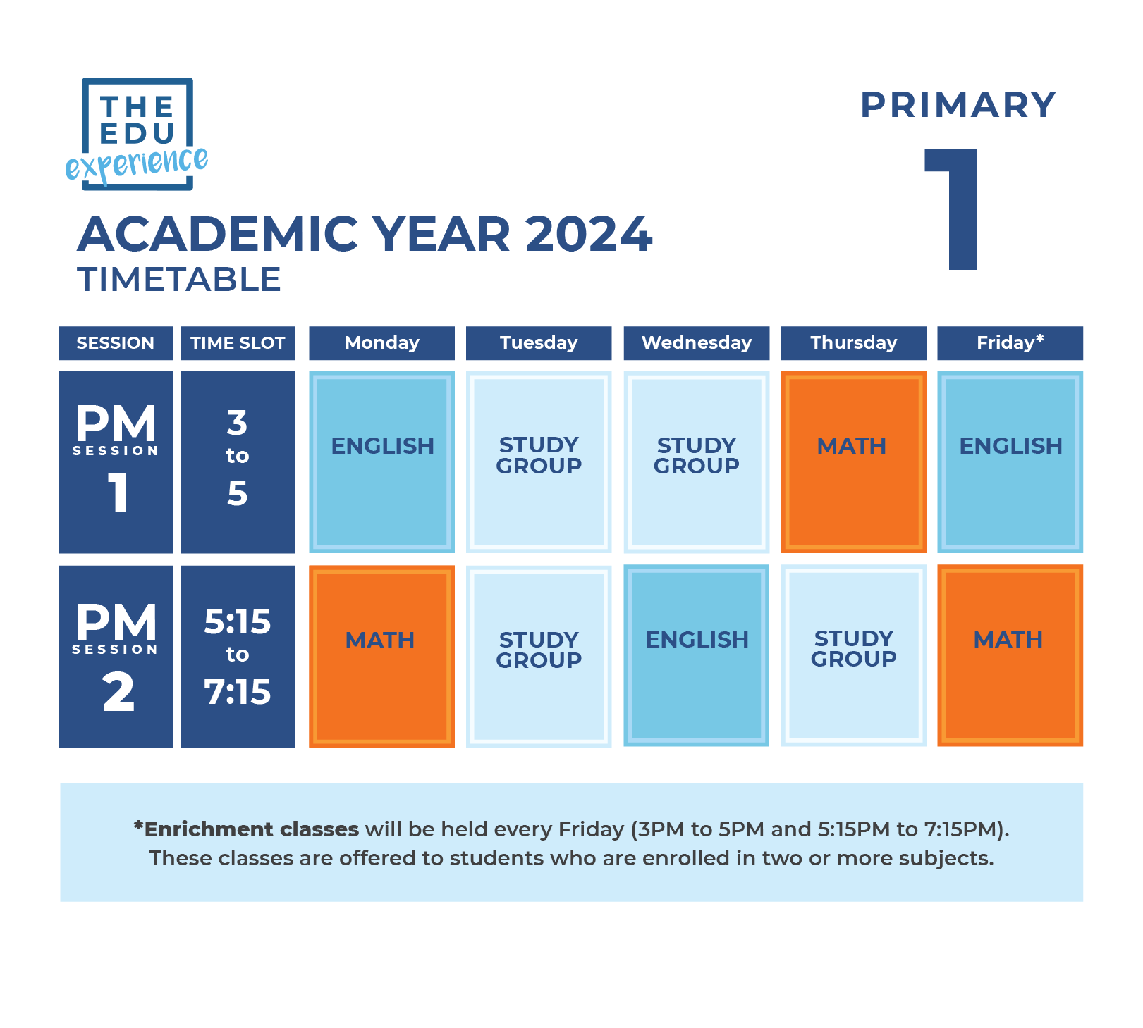 Class Schedule - The Edu Experience