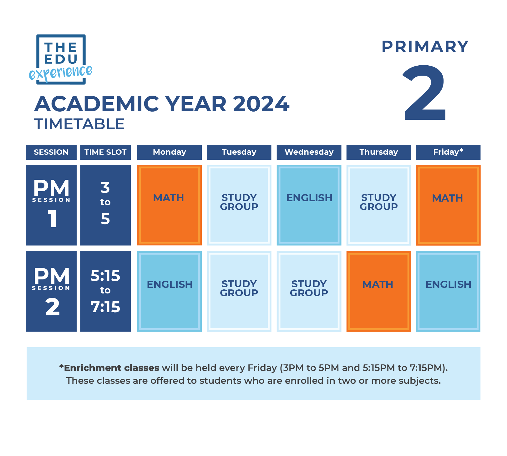 Class Schedule - The Edu Experience