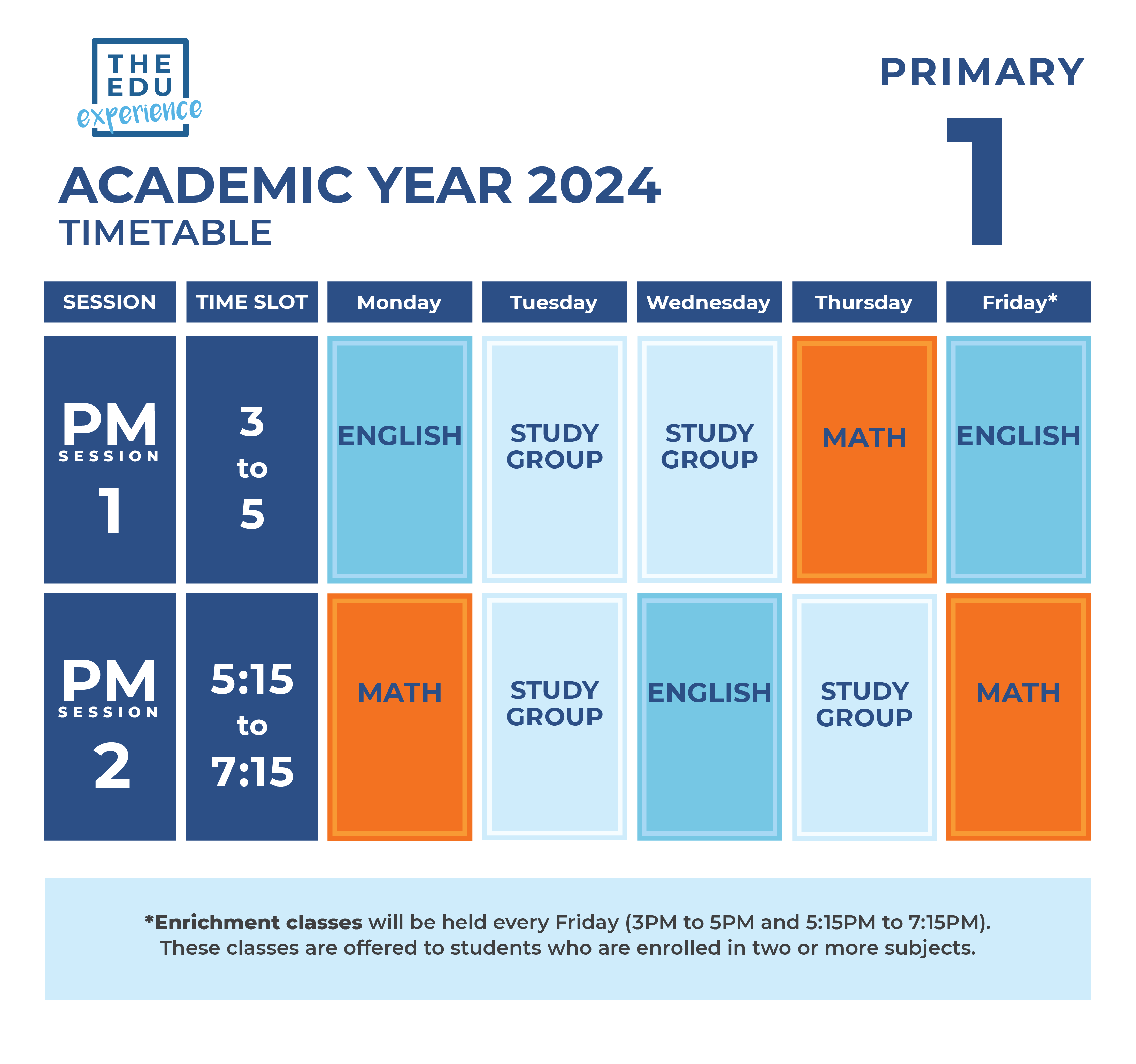 Class Schedule - The Edu Experience